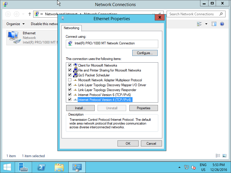 Windows Server 2012 R2 : Initial Settings : Set Static IP Address ...