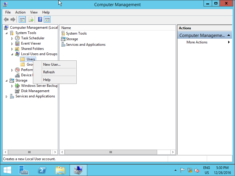 Windows Server 2012 R2 : Initial Settings : Add Local User : Server World