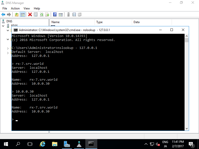 Windows Server 2016 : DNS Server : Add A/PTR record : Server World