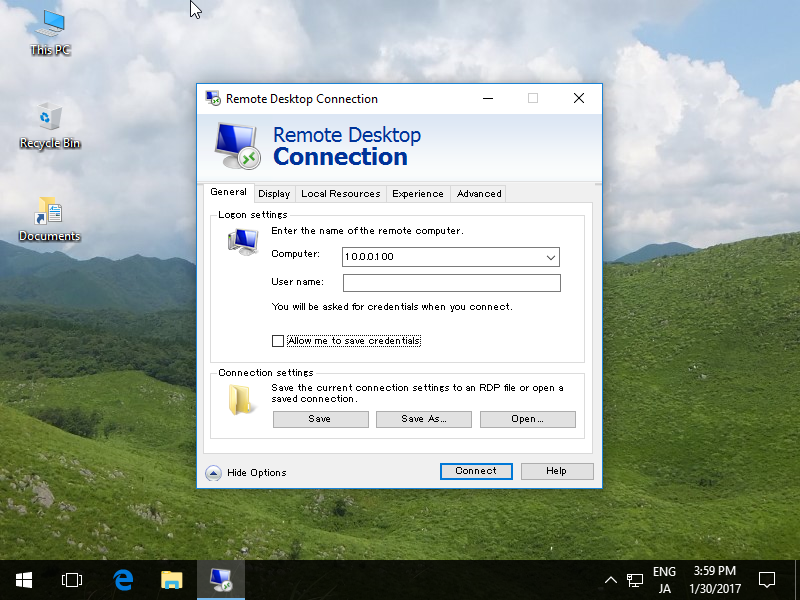 Windows Server 2016 : Remote Desktop(Client) : Server World